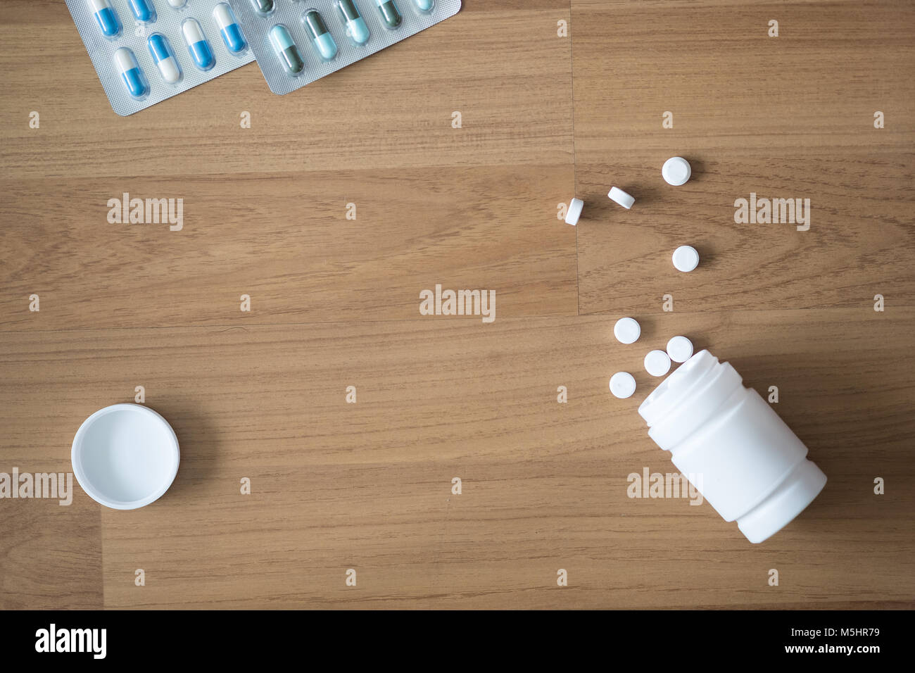 pills and medicines in the hand pharmaceutical medicine pharmacy Stock ...