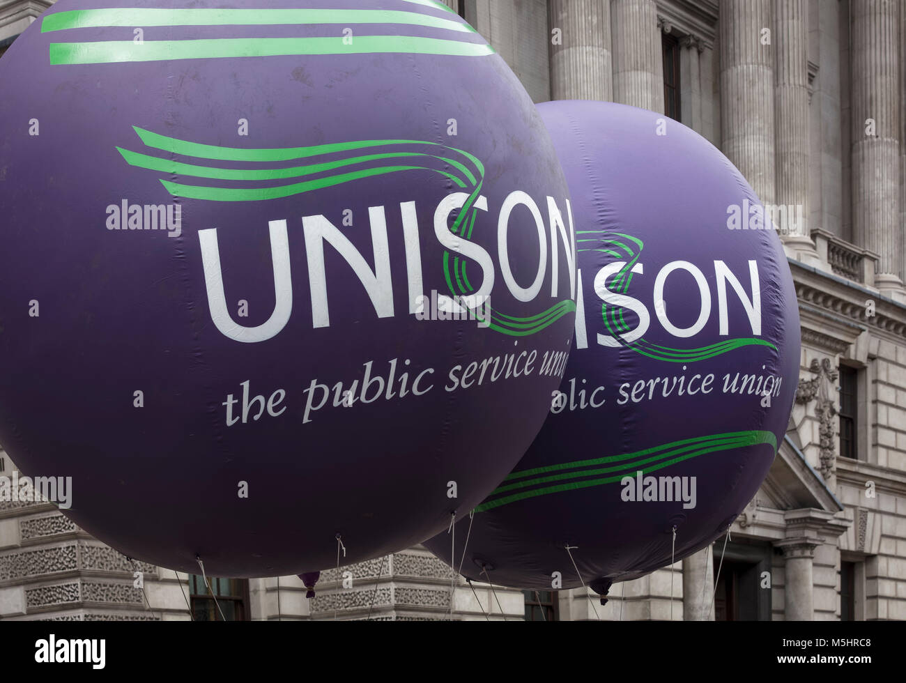 Unison Trade Union Balloons at Protest March Stock Photo - Alamy