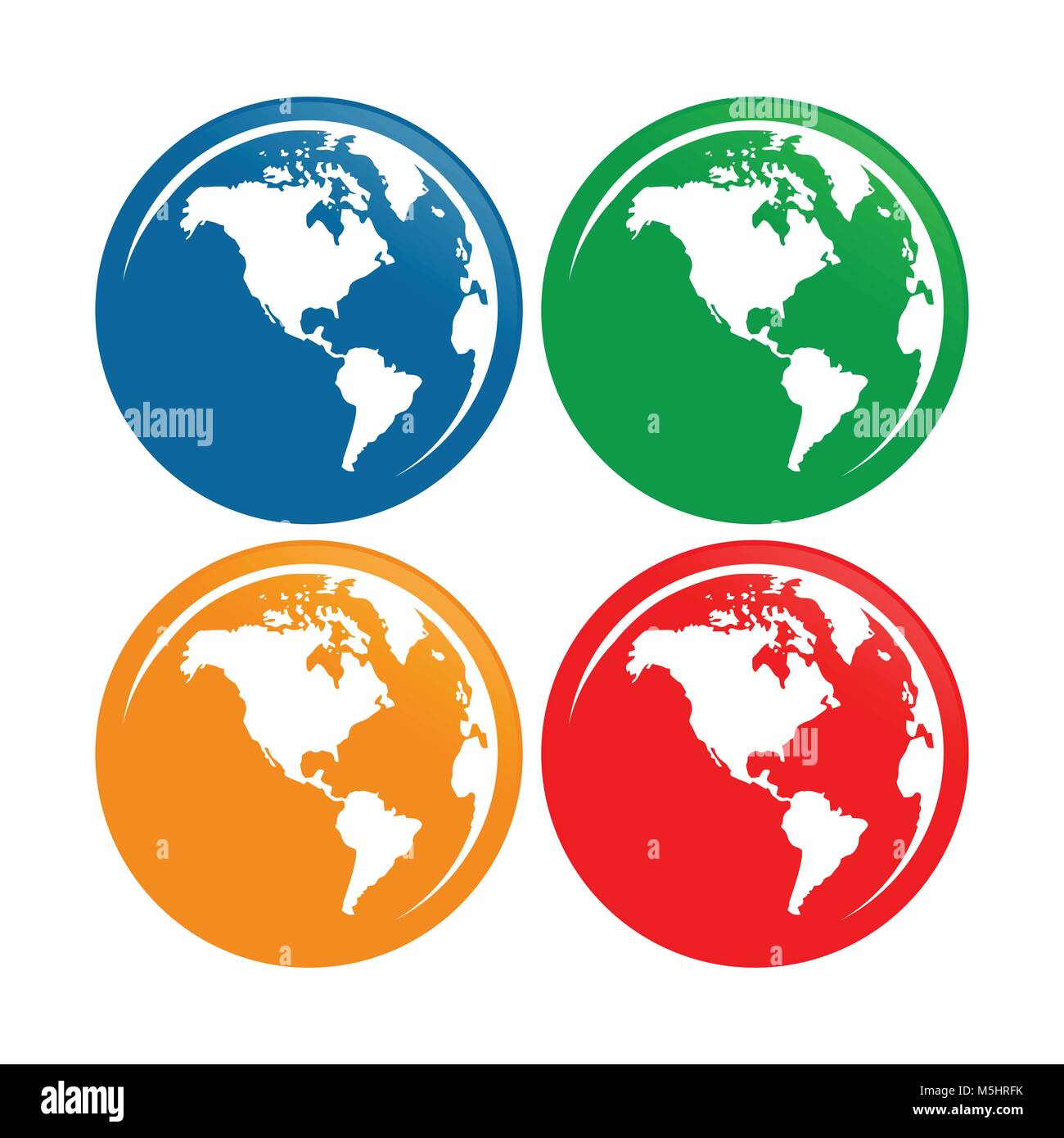 America Continent Map Globe Circle Icons Vector Graphic Design Stock ...