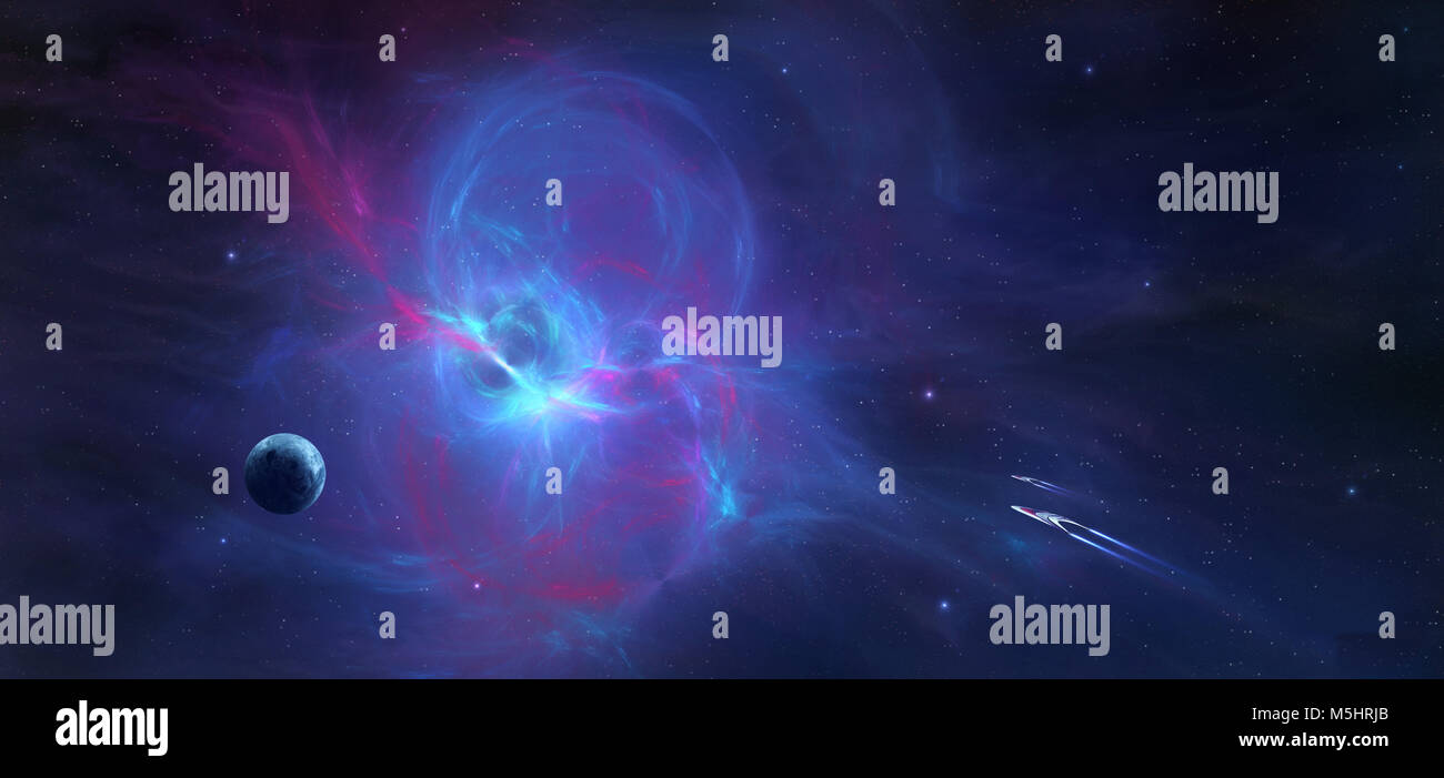 Space scene. Blue-violet nebula. Elements furnished by NASA Stock Photo ...
