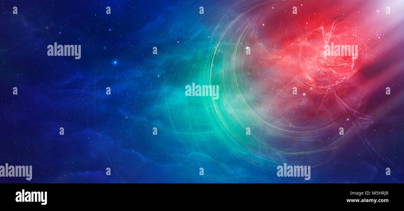 Space scene. Red and blue nebula with stars. Elements furnished by NASA ...