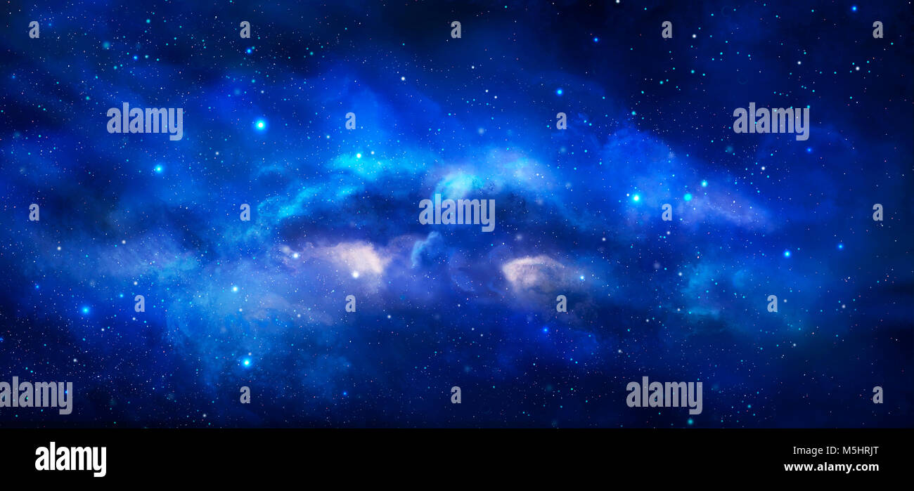 Space scene. Clear neat blue nebula with stars. Elements furnished by ...