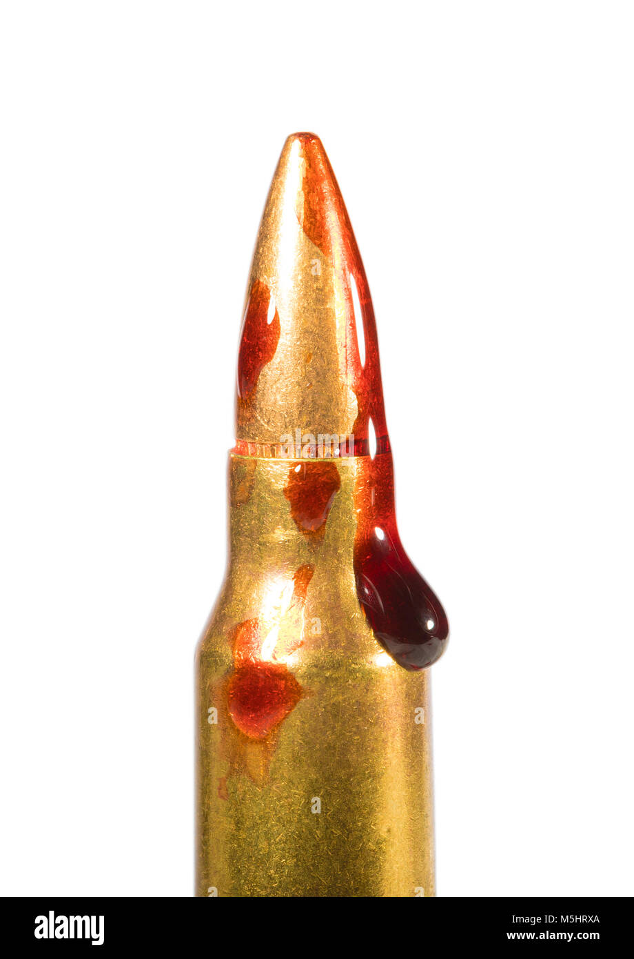 Cartridge that is covered in blood isolated on white Stock Photo - Alamy
