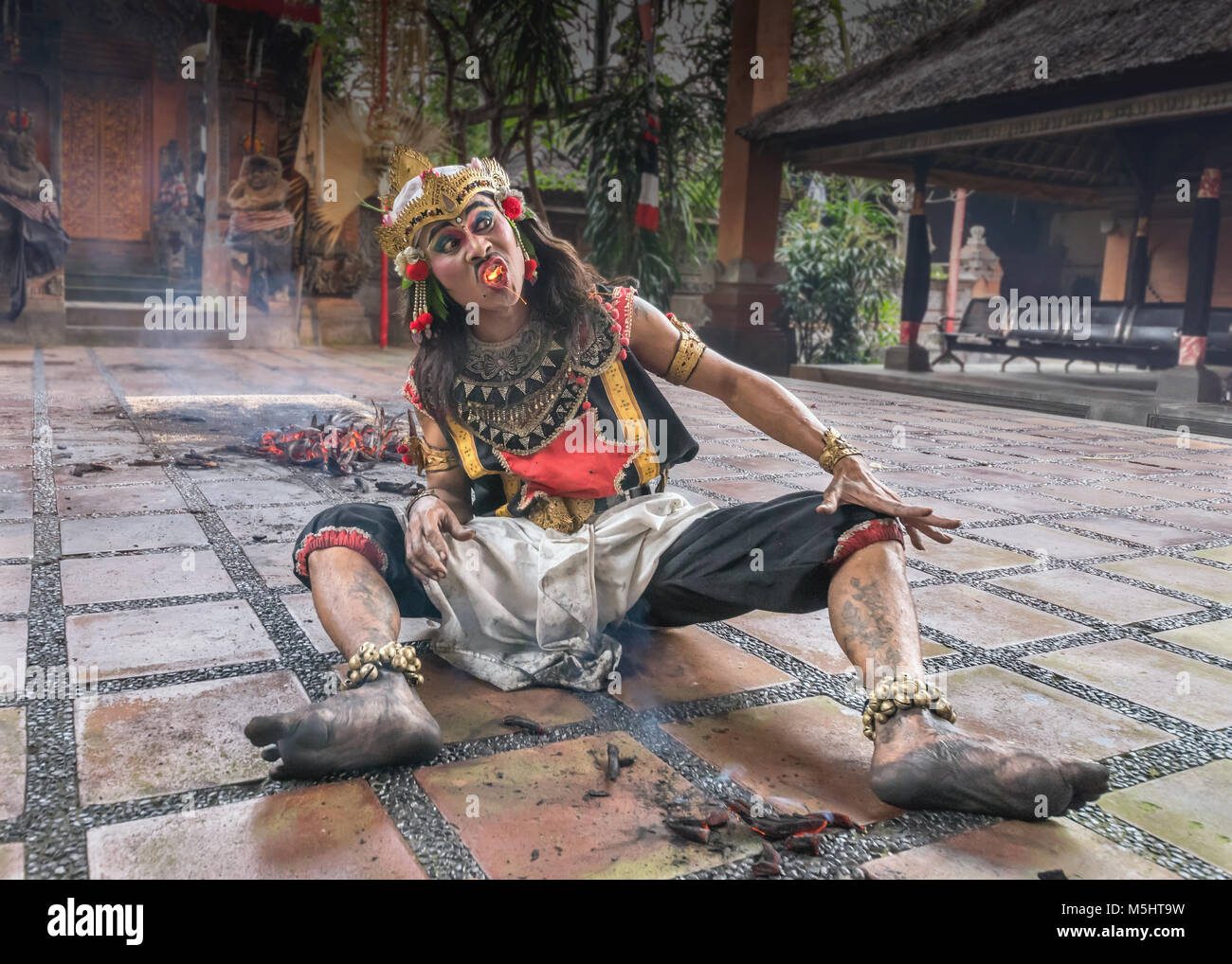 The fire eater, Kecak Fire Dance, Ubud, Bali Stock Photo - Alamy