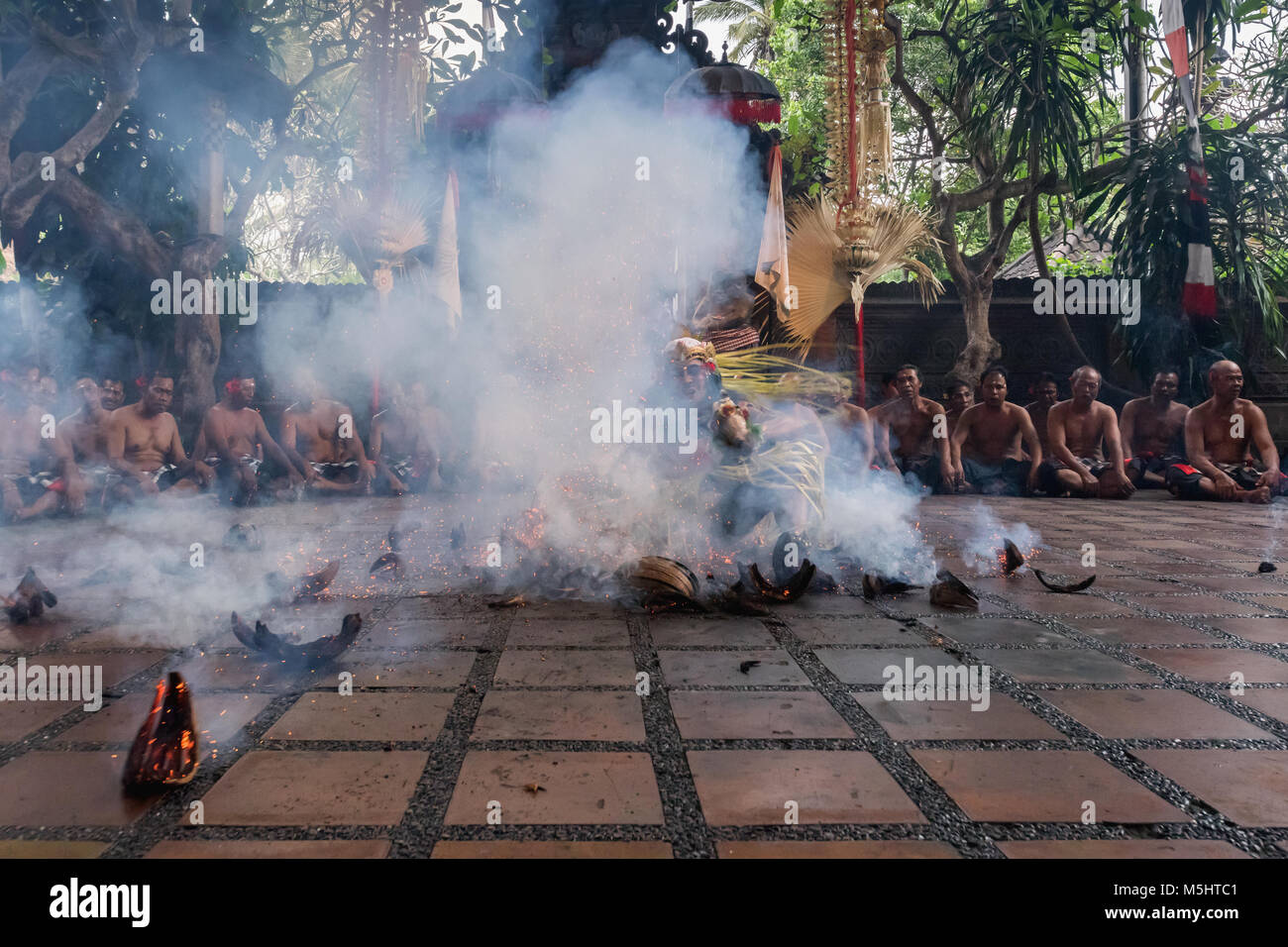 Kecak Fire Dance, dancing with fire 3 , Ubud, Bali Stock Photo - Alamy