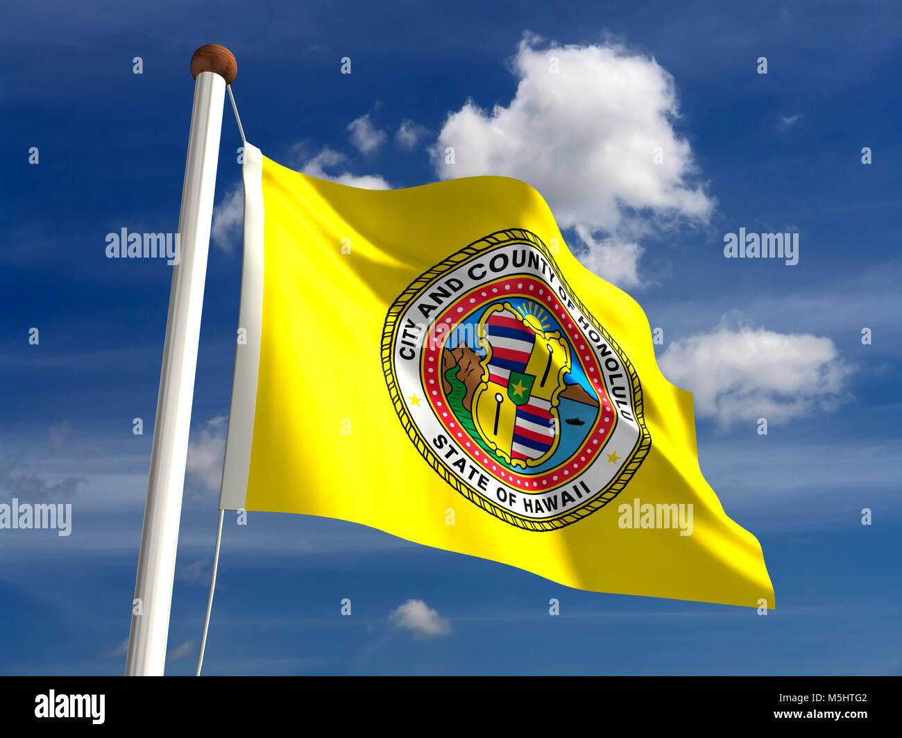 Honolulu City flag (isolated with clipping path Stock Photo - Alamy