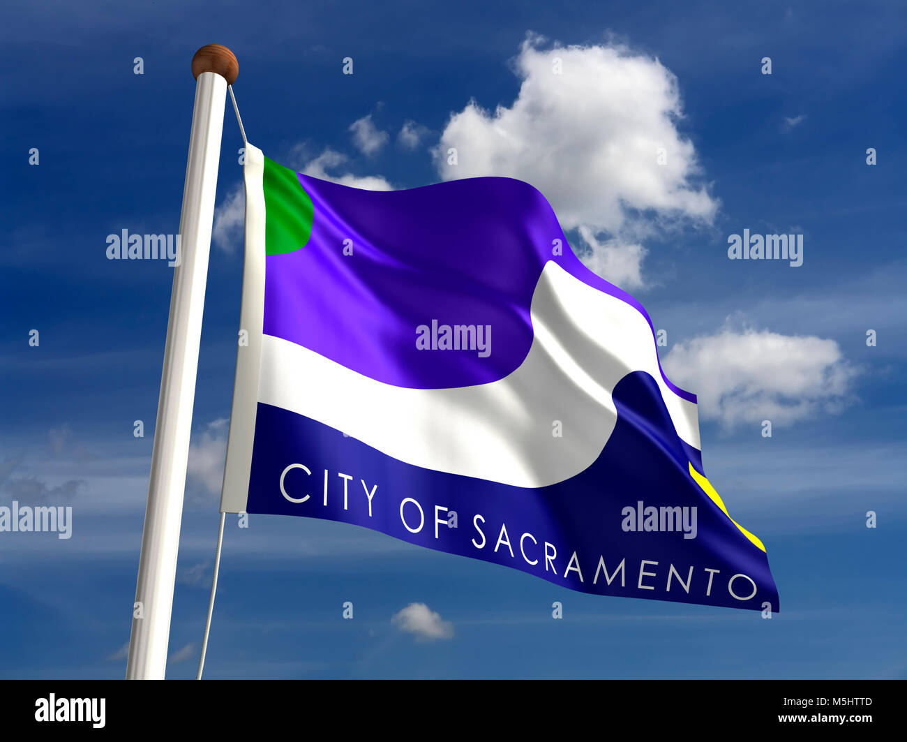 Sacramento City flag (isolated with clipping path Stock Photo - Alamy