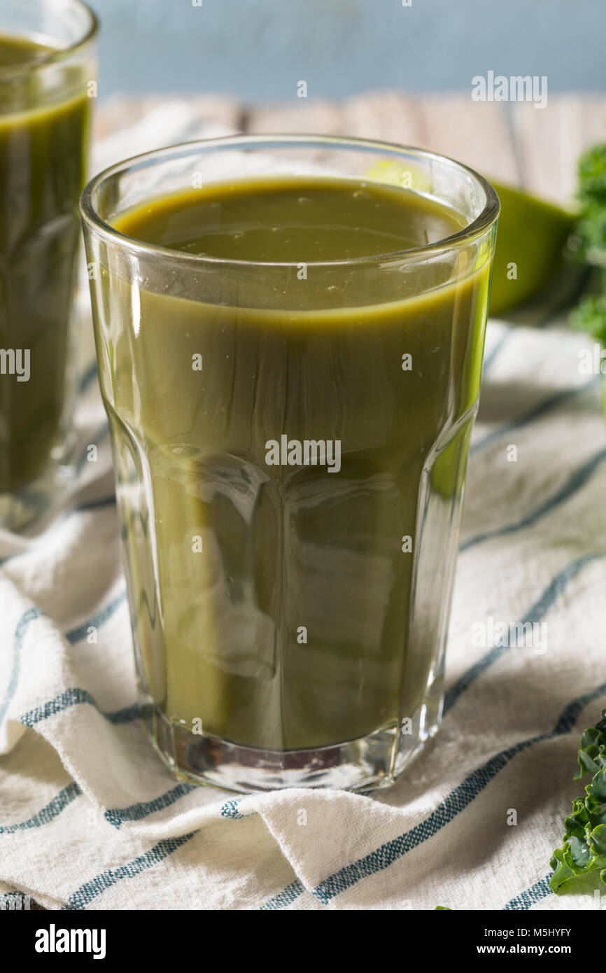 Healthy Organic Green Juice Smoothie in a Glass Stock Photo - Alamy