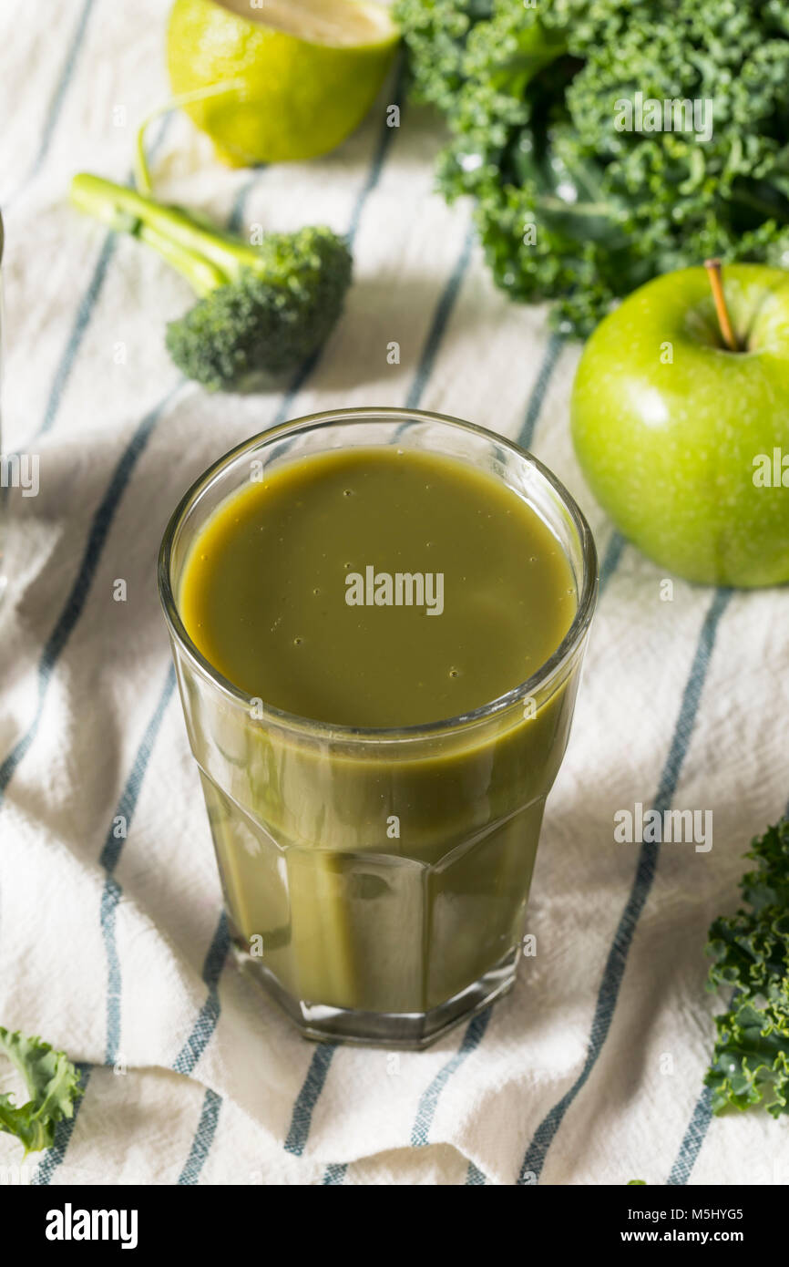 Healthy Organic Green Juice Smoothie in a Glass Stock Photo - Alamy