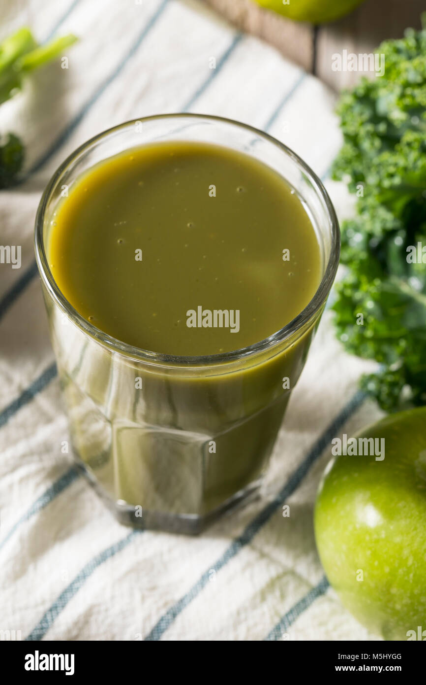 Healthy Organic Green Juice Smoothie in a Glass Stock Photo - Alamy