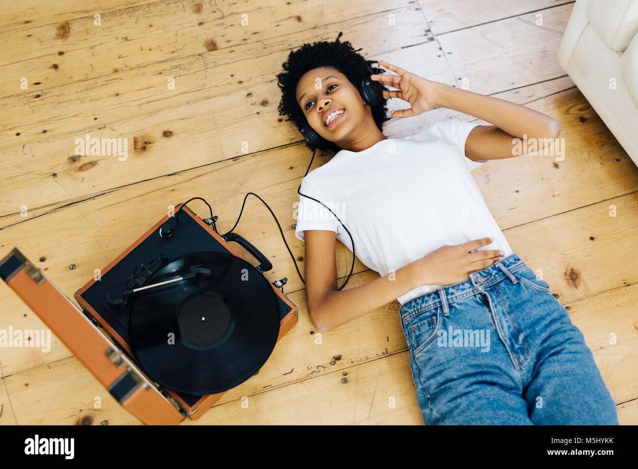 Woman Listening To Records