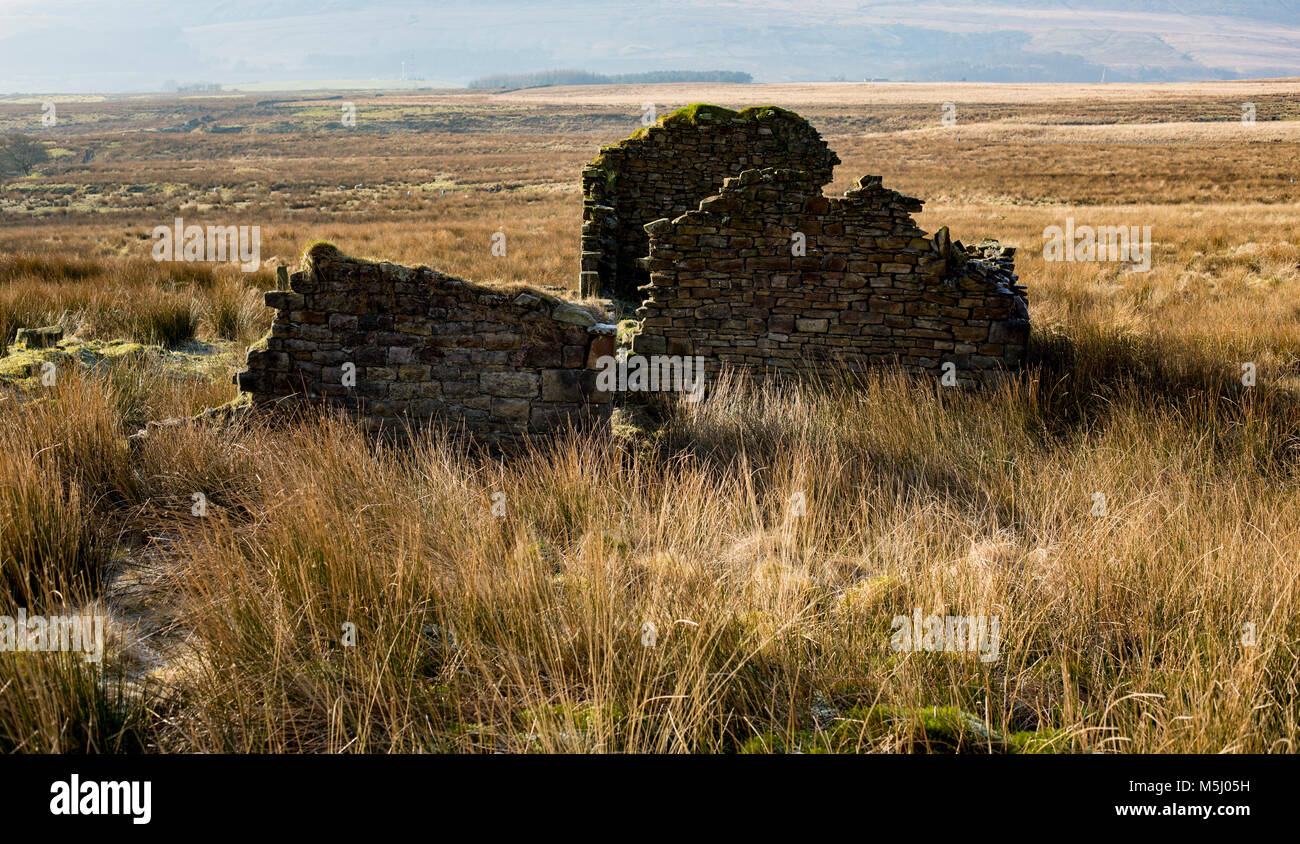 Ruined farmhouse on Turton Moor, West Pennine Moors, Lancashire ...