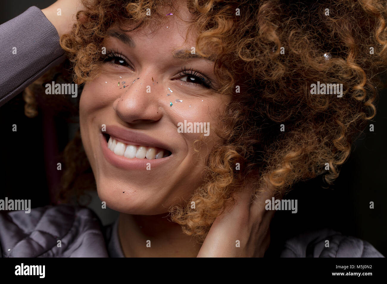 Close up happy face woman hi-res stock photography and images - Alamy