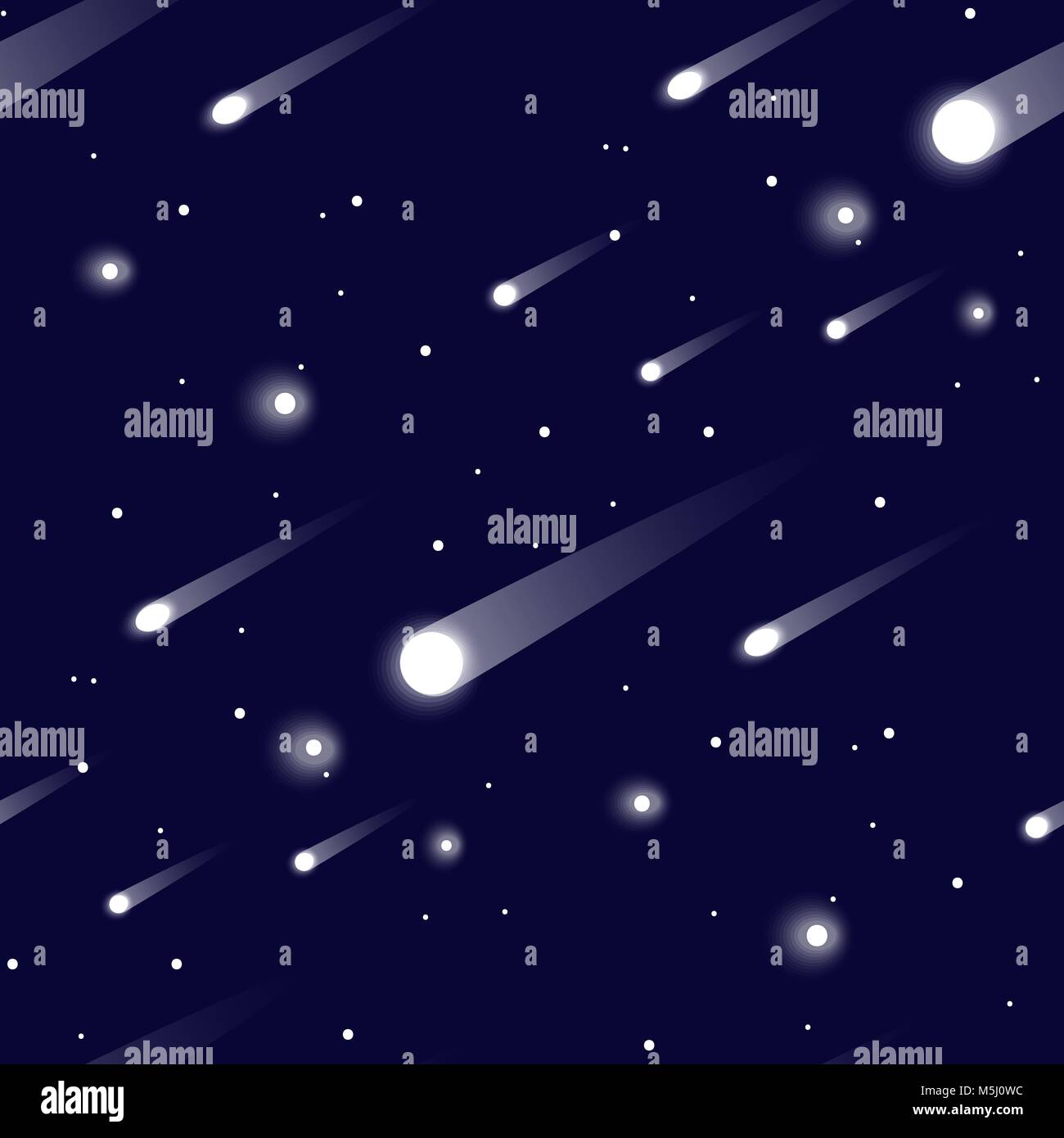 Seamless vector pattern with Realistic falling meteorites. Falling ...