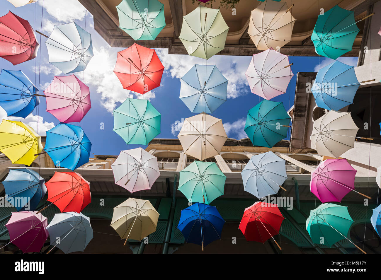 Mauritius, Port Louis, Caudan Waterfront, Umbrella Square Stock Photo ...