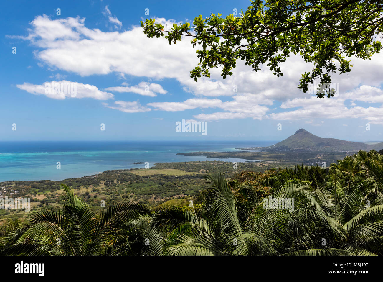Mauritius, View fro Chamarel view-point on west coast and La Preneuse ...