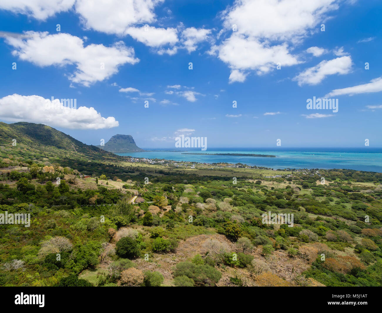 Mauritius, View from Chamarel View Point to West Coast,Island Ile aux ...