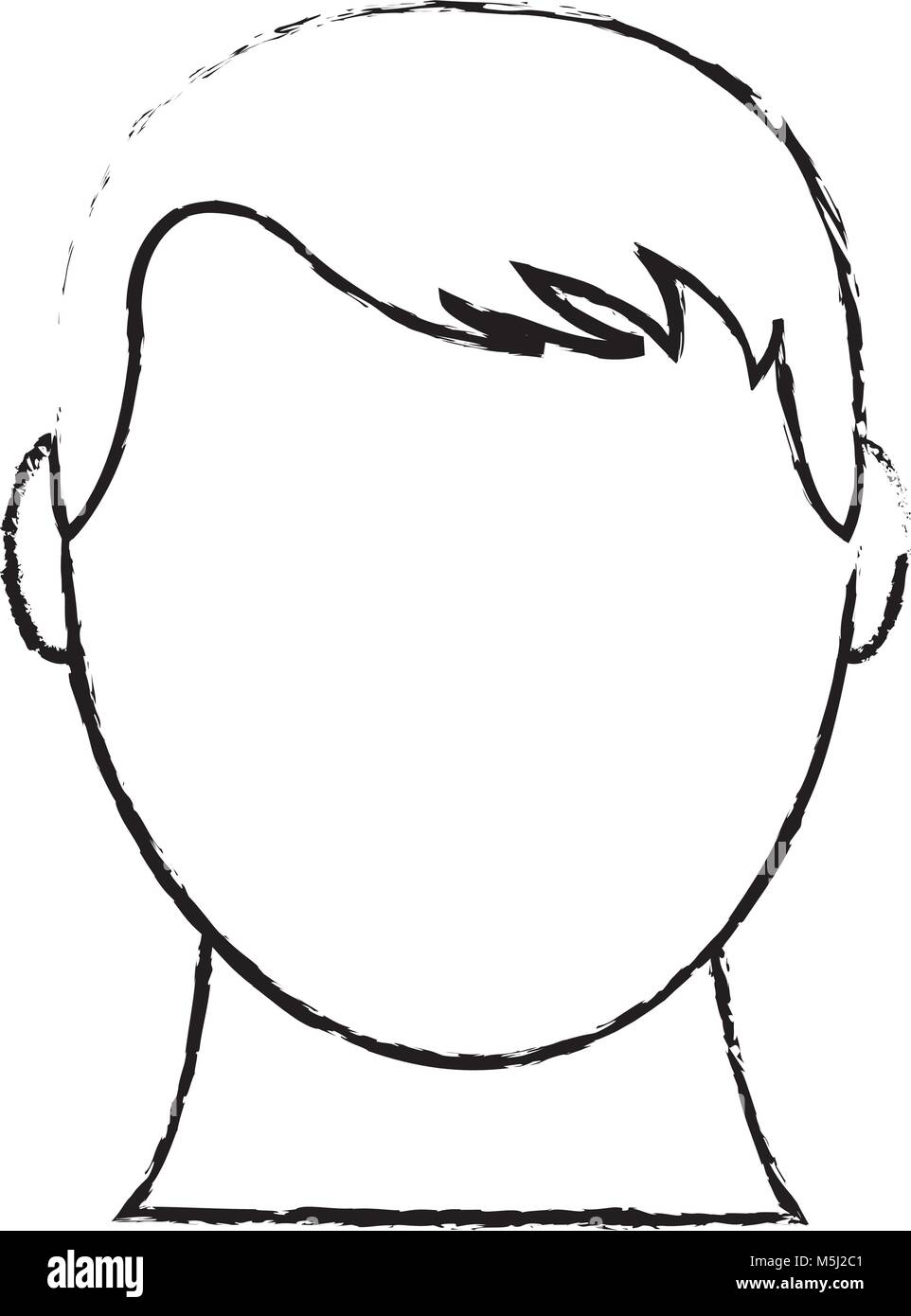 grunge avatar man head with default face and hairstyle vector ...
