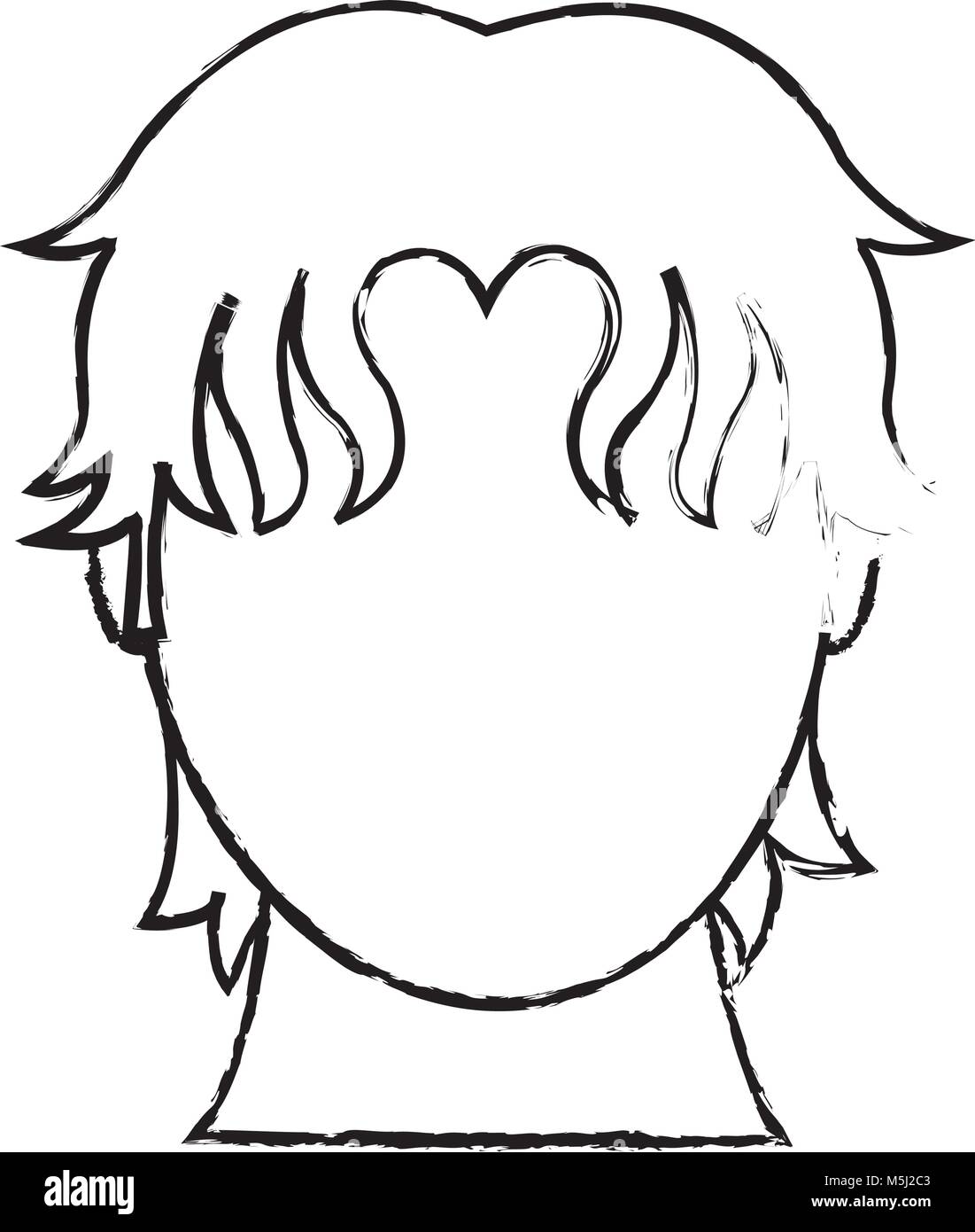 grunge avatar man head with hairstyle and default face vector ...