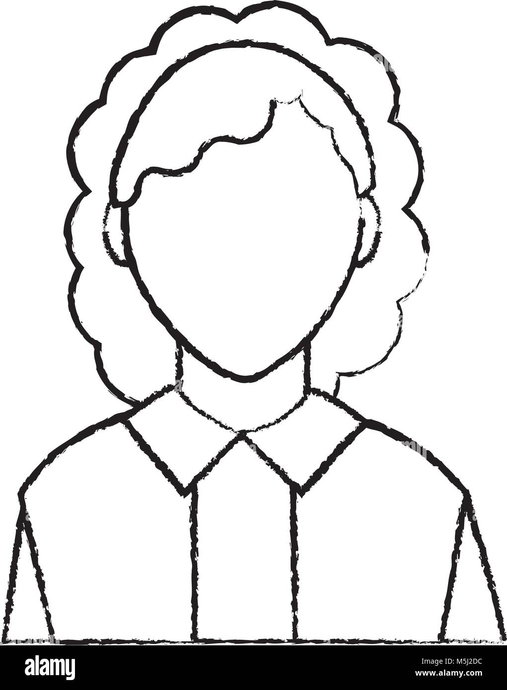 grunge avatar woman with blouse and default face vector illustration ...