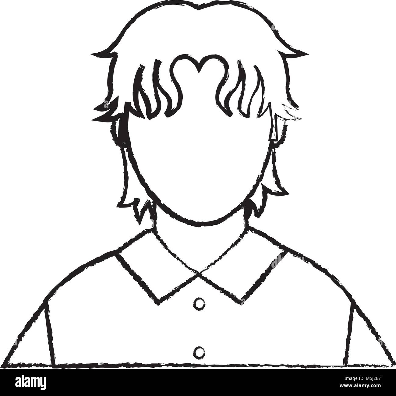 grunge avatar man with default face and shirt vector illustration Stock ...