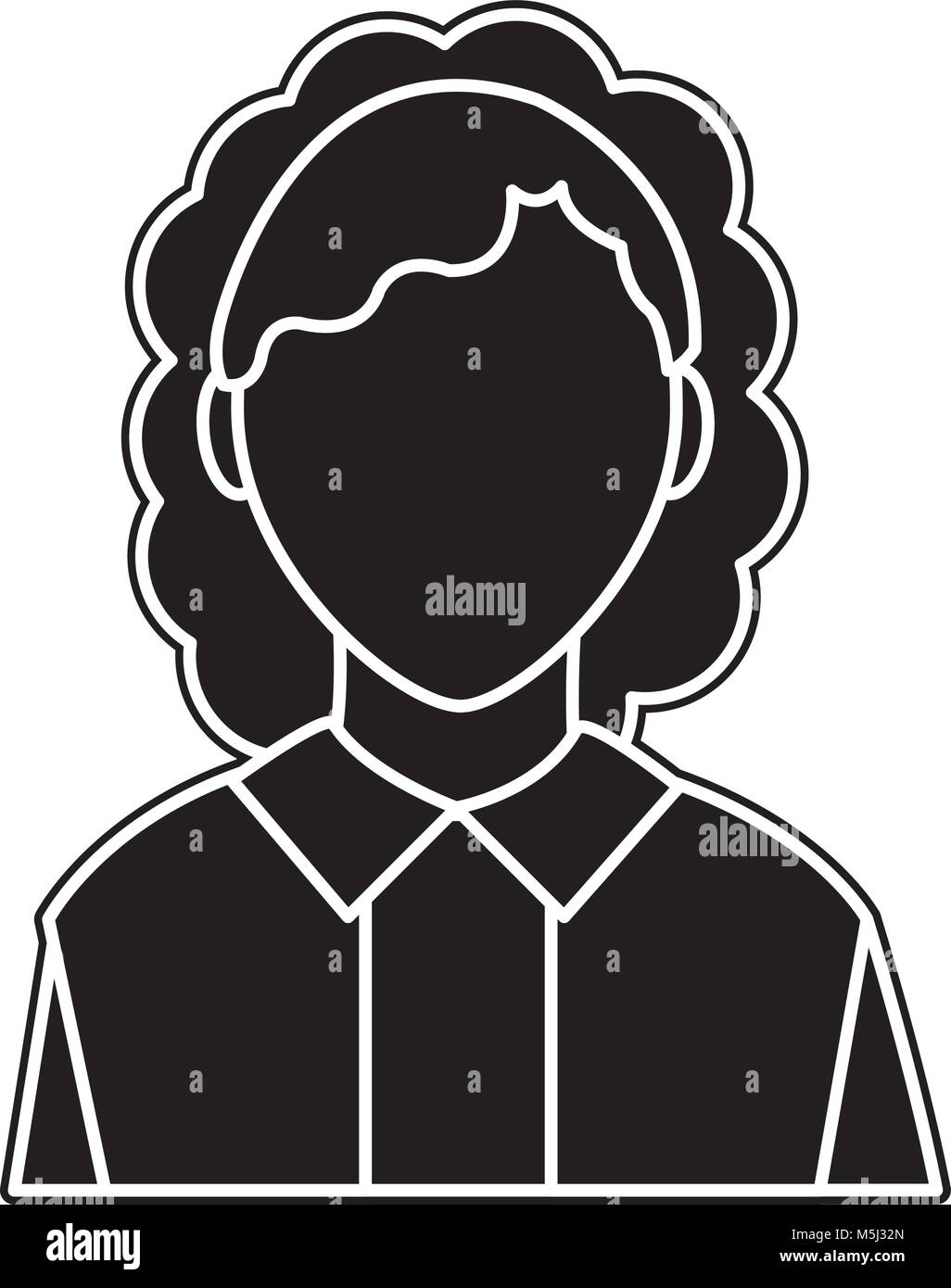silhouette avatar woman with blouse and default face vector ...