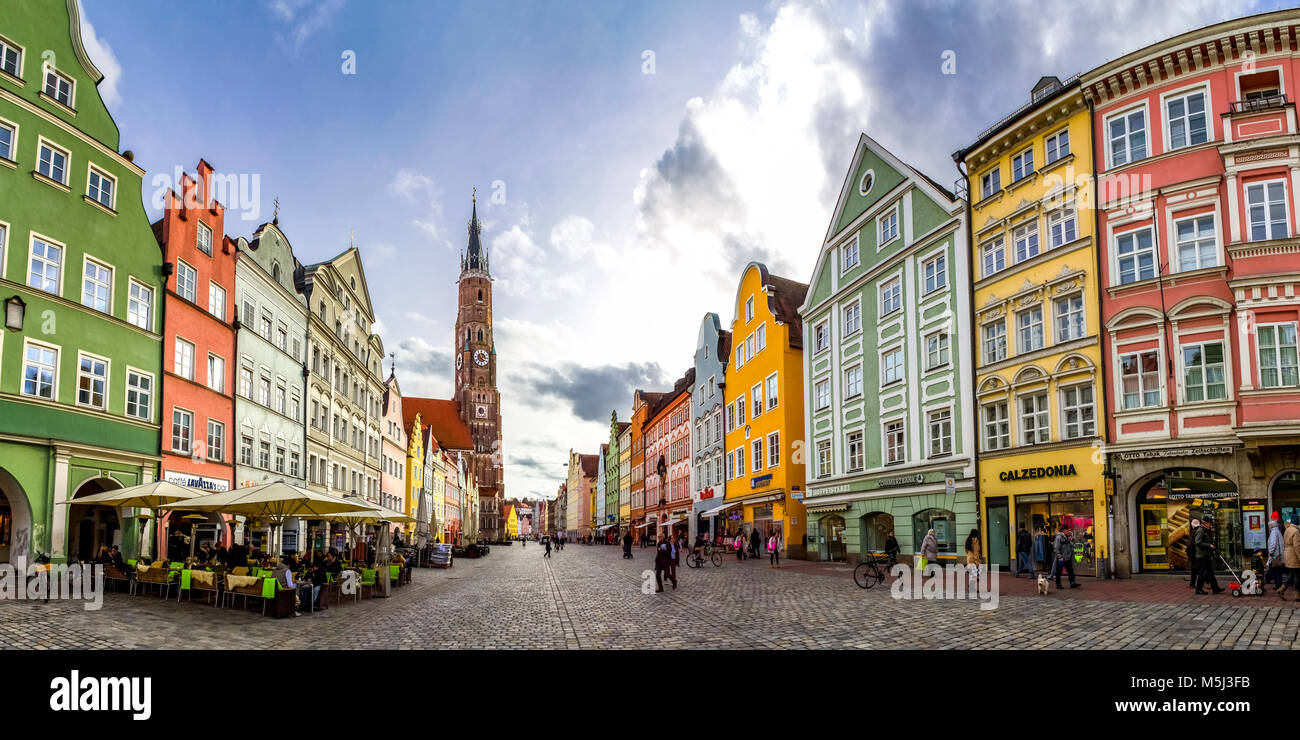 Germany, Bavaria, Landshut, Old town, St. Martin's Church Stock Photo ...