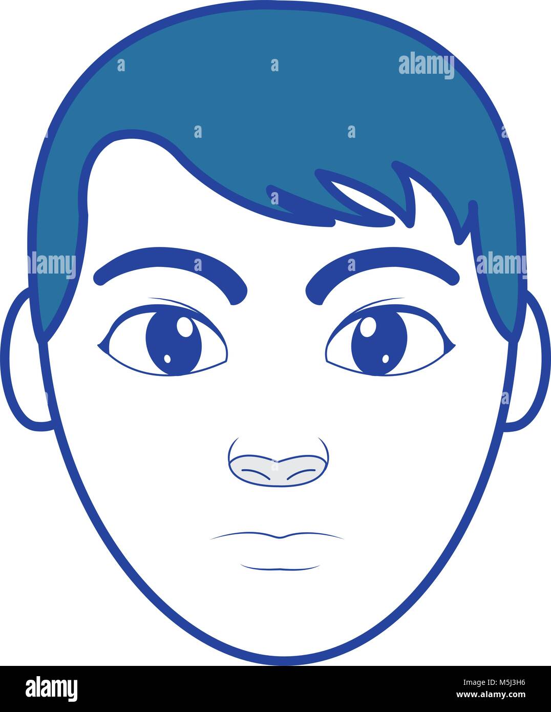 color avatar man head with facial expression and hairstyle vector ...