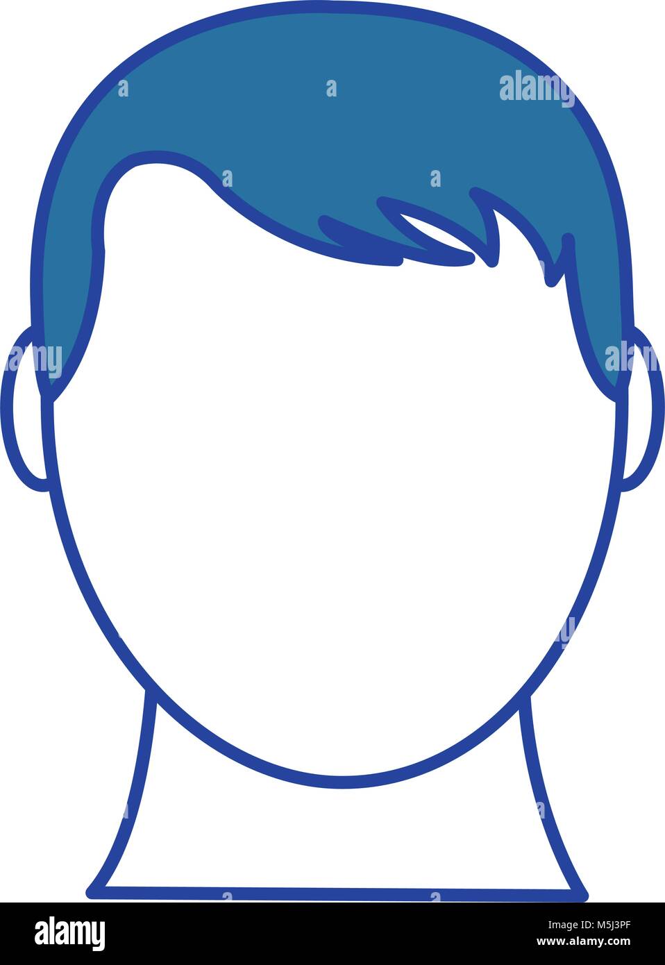 color avatar man head with default face and hairstyle vector ...