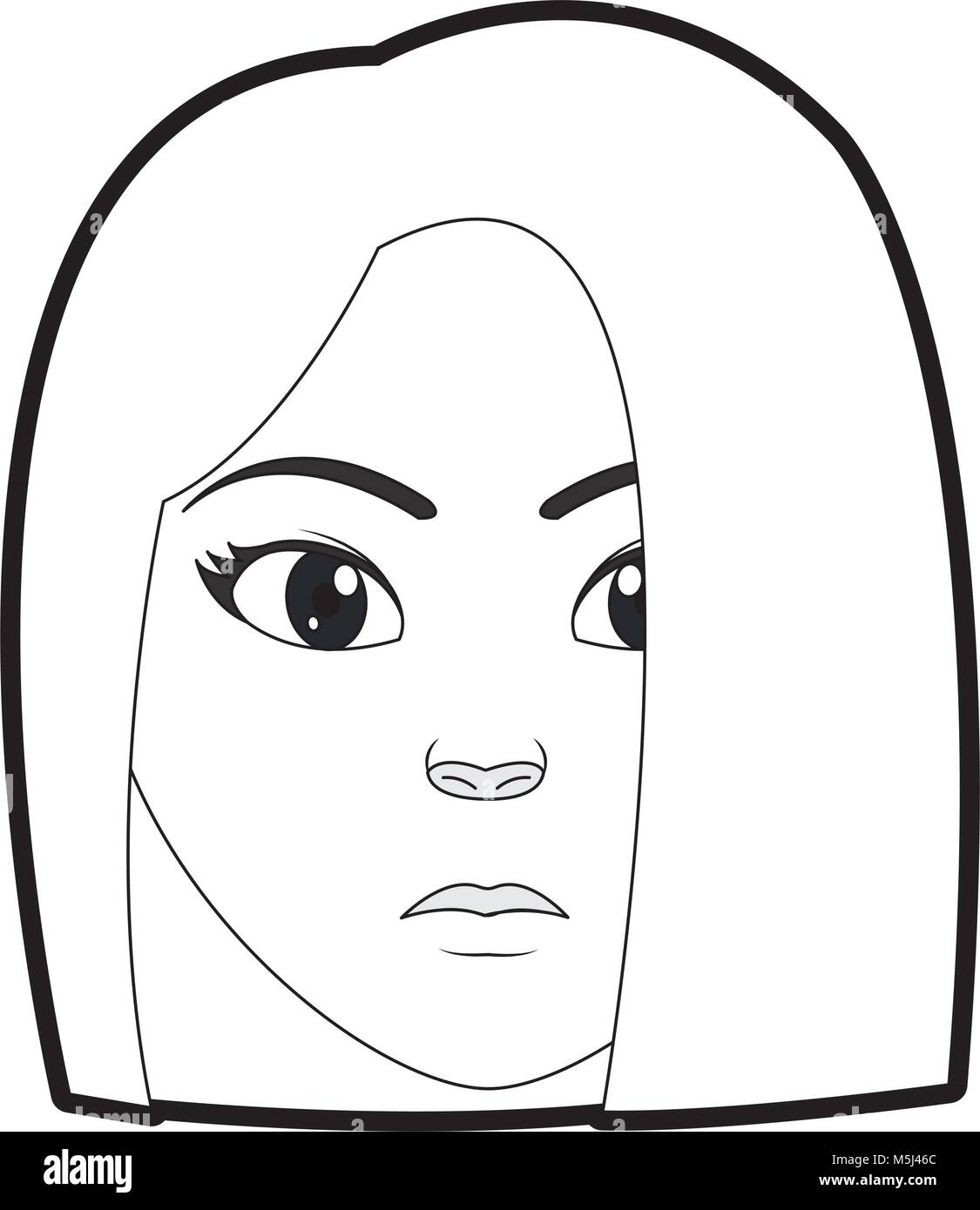 outline woman head user with hairstyle design vector illustration Stock ...