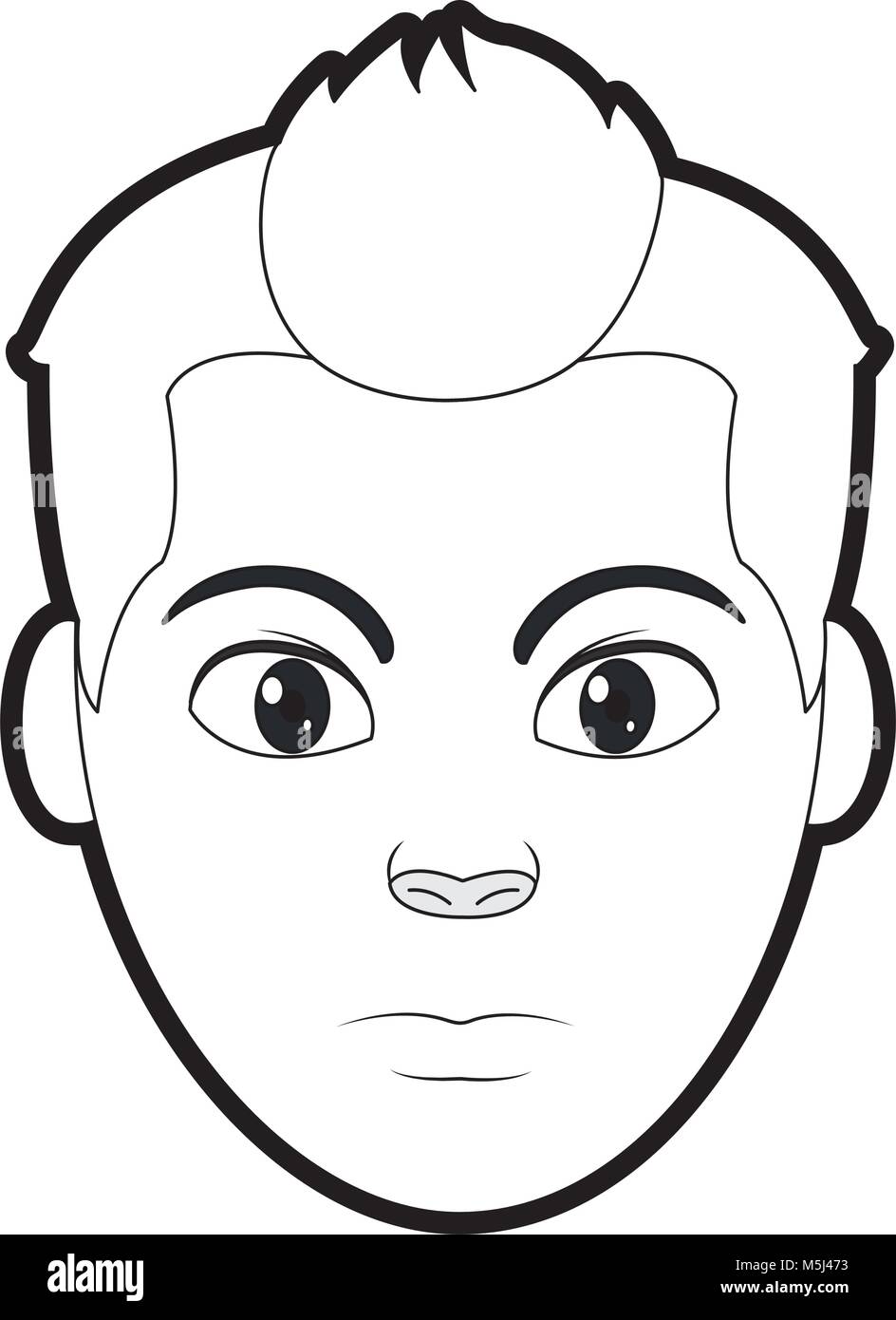 outline avatar man head with hairstyle design vector illustration Stock ...