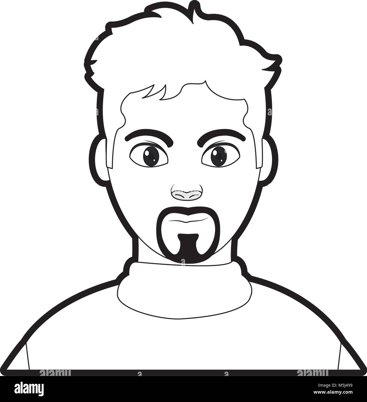 outline user man with shirt and hairstyle design vector illustration ...
