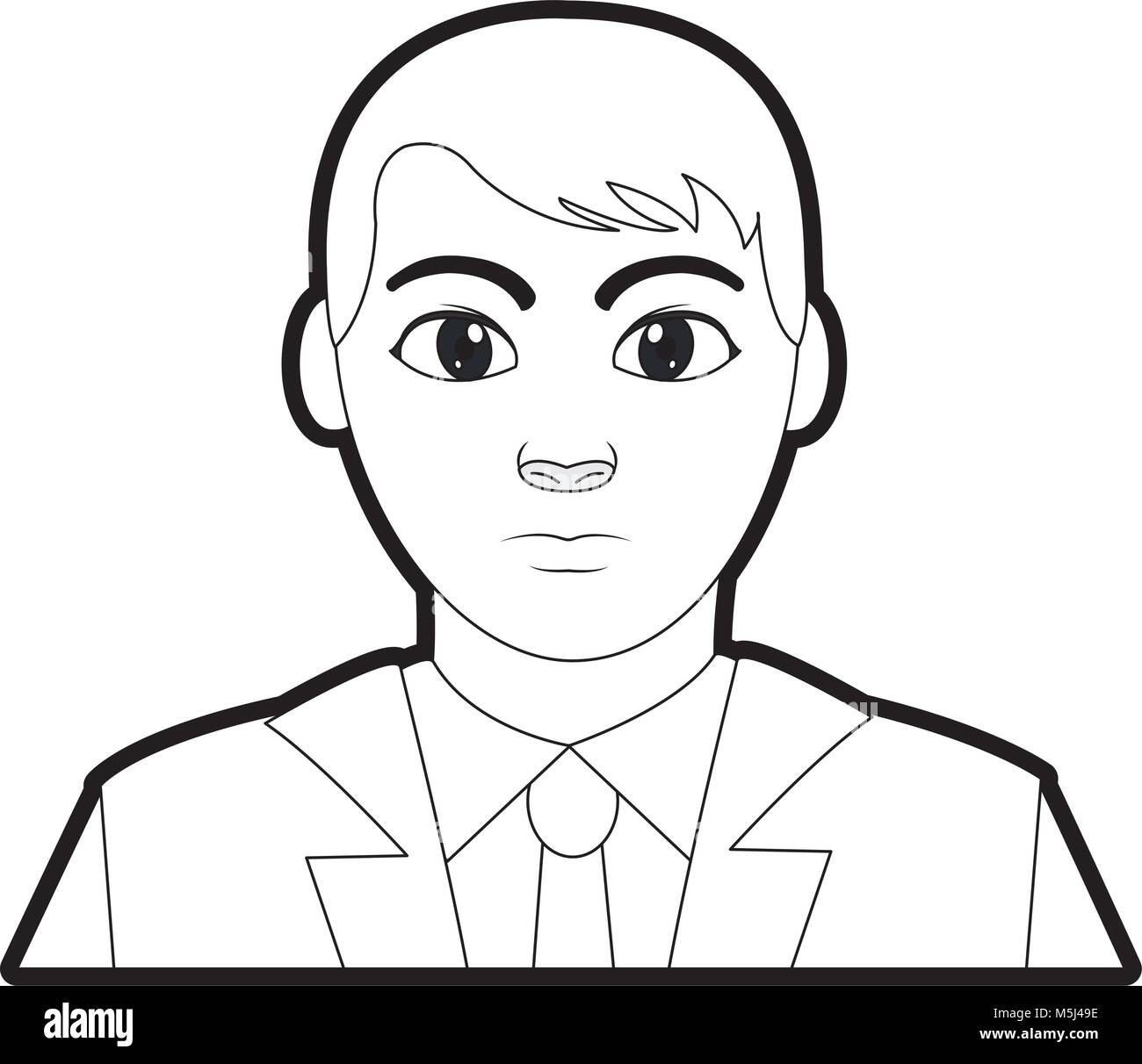 outline user man with elegant shirt and hairstyle vector illustration ...