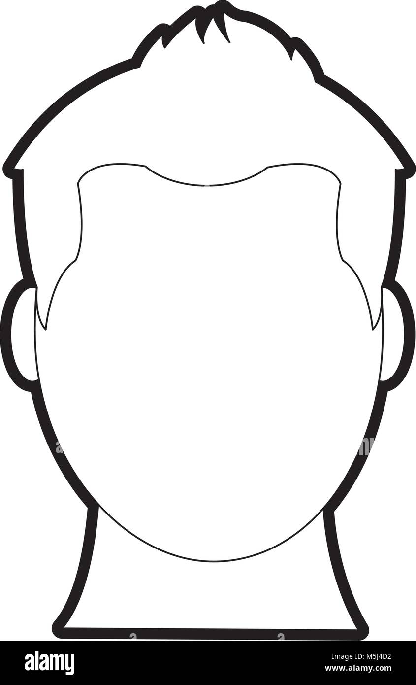 outline avatar man with faceless and hairstyle design vector ...