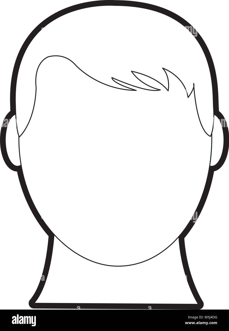 outline avatar man head with default face and hairstyle vector ...