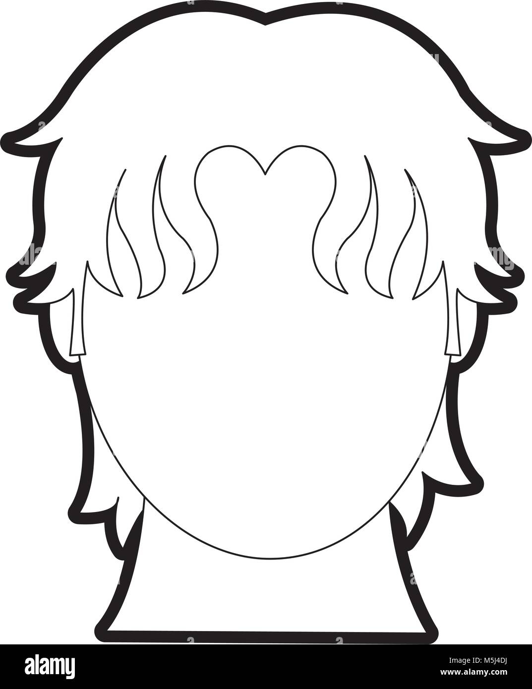outline avatar man head with hairstyle and default face vector ...
