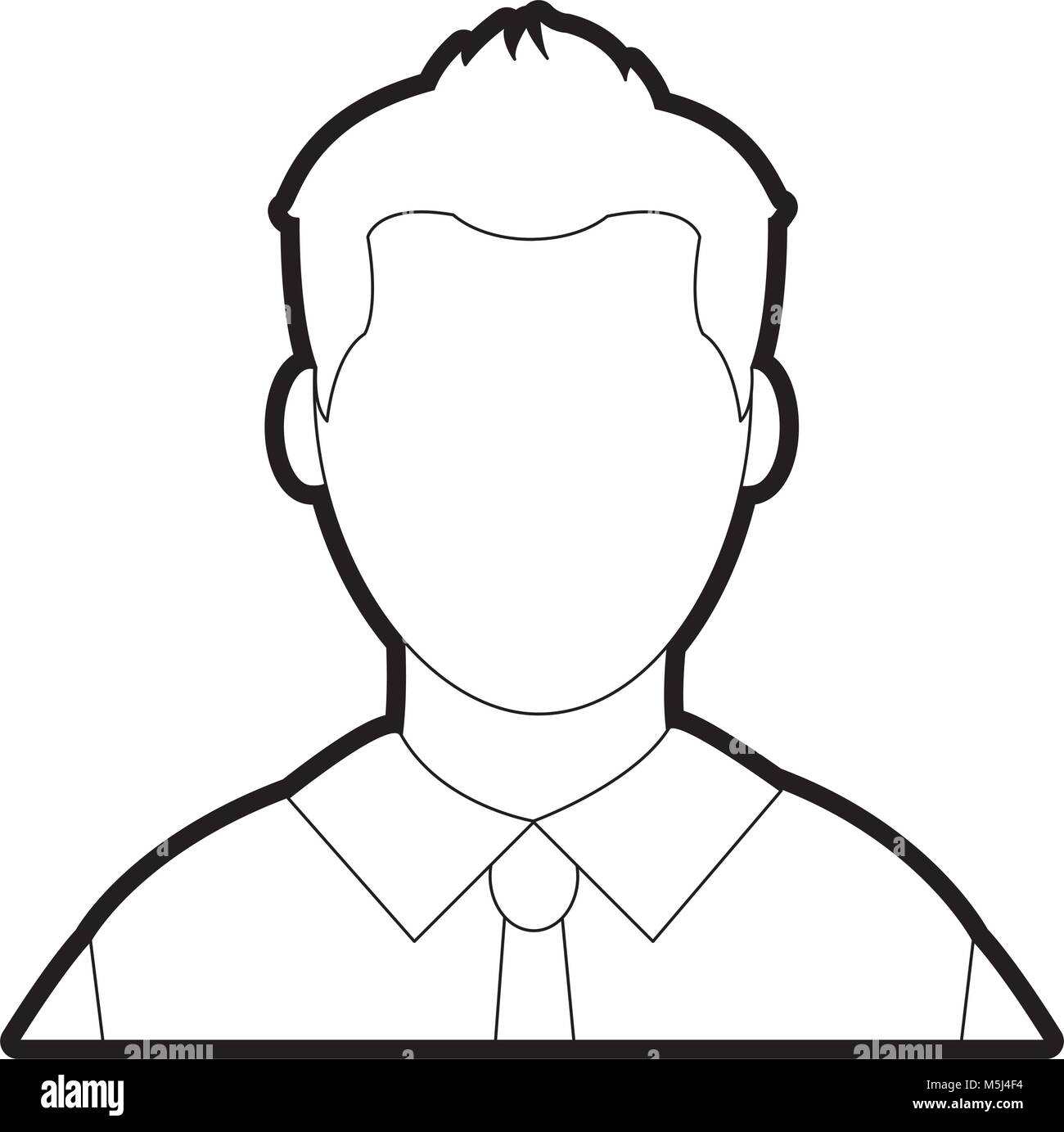 outline avatar man with faceless and elegant shirt vector illustration ...