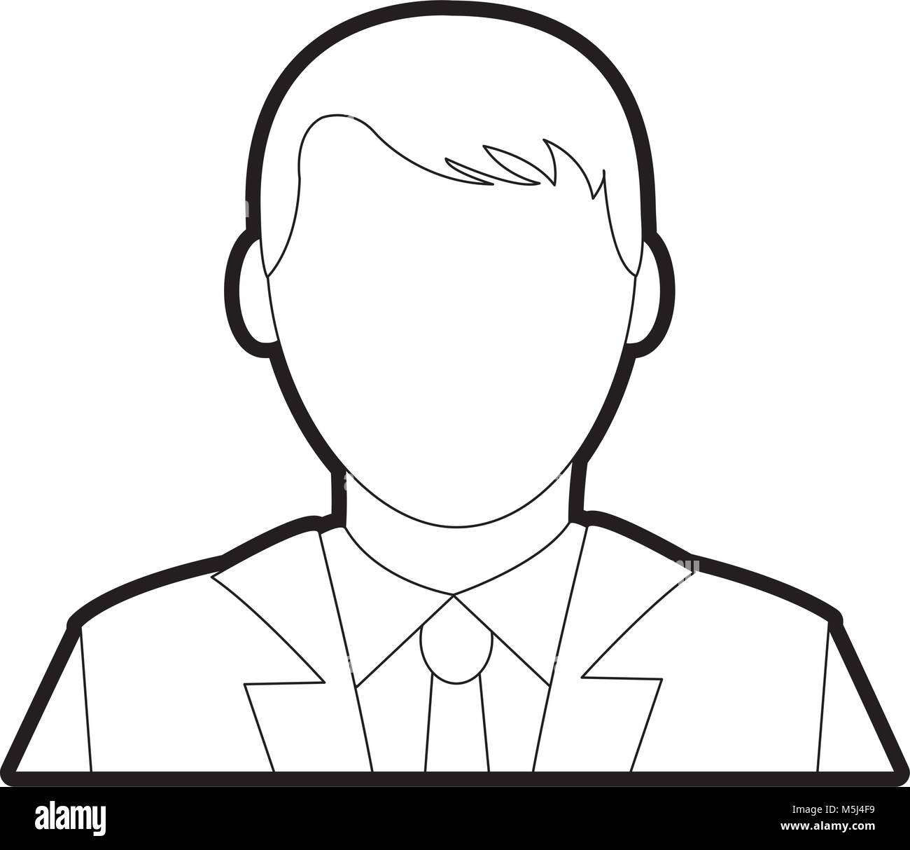 outline avatar elegant man with shirt and faceless vector illustration ...