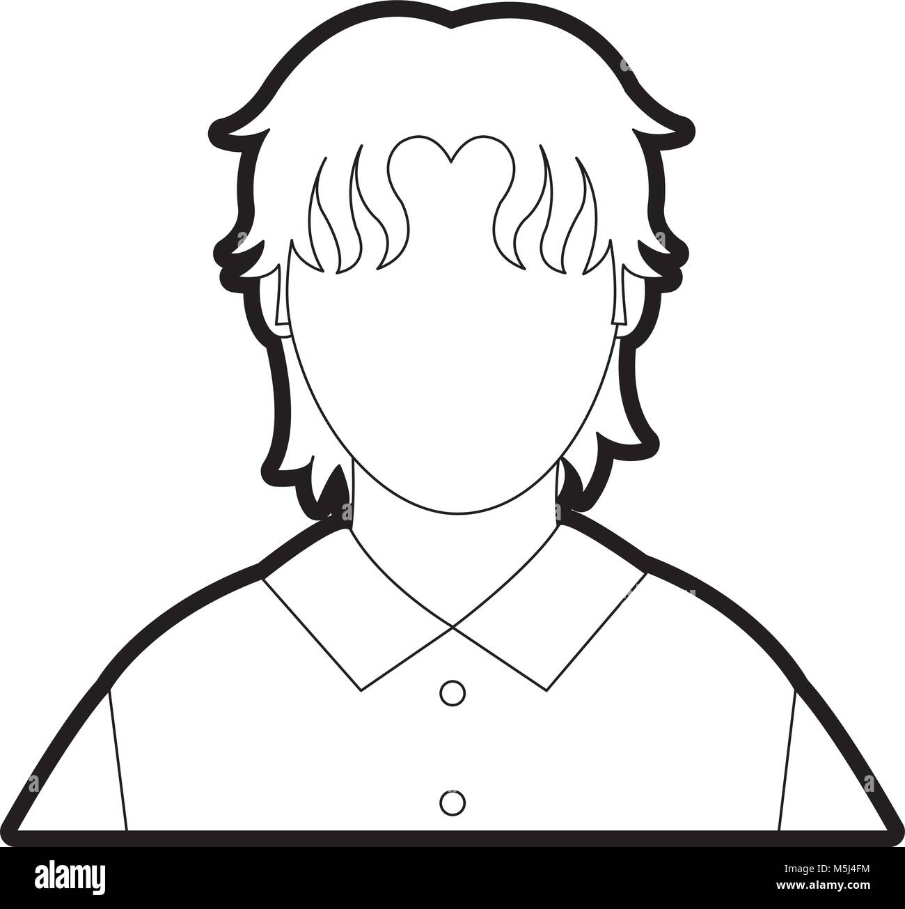 outline avatar man with default face and shirt vector illustration ...