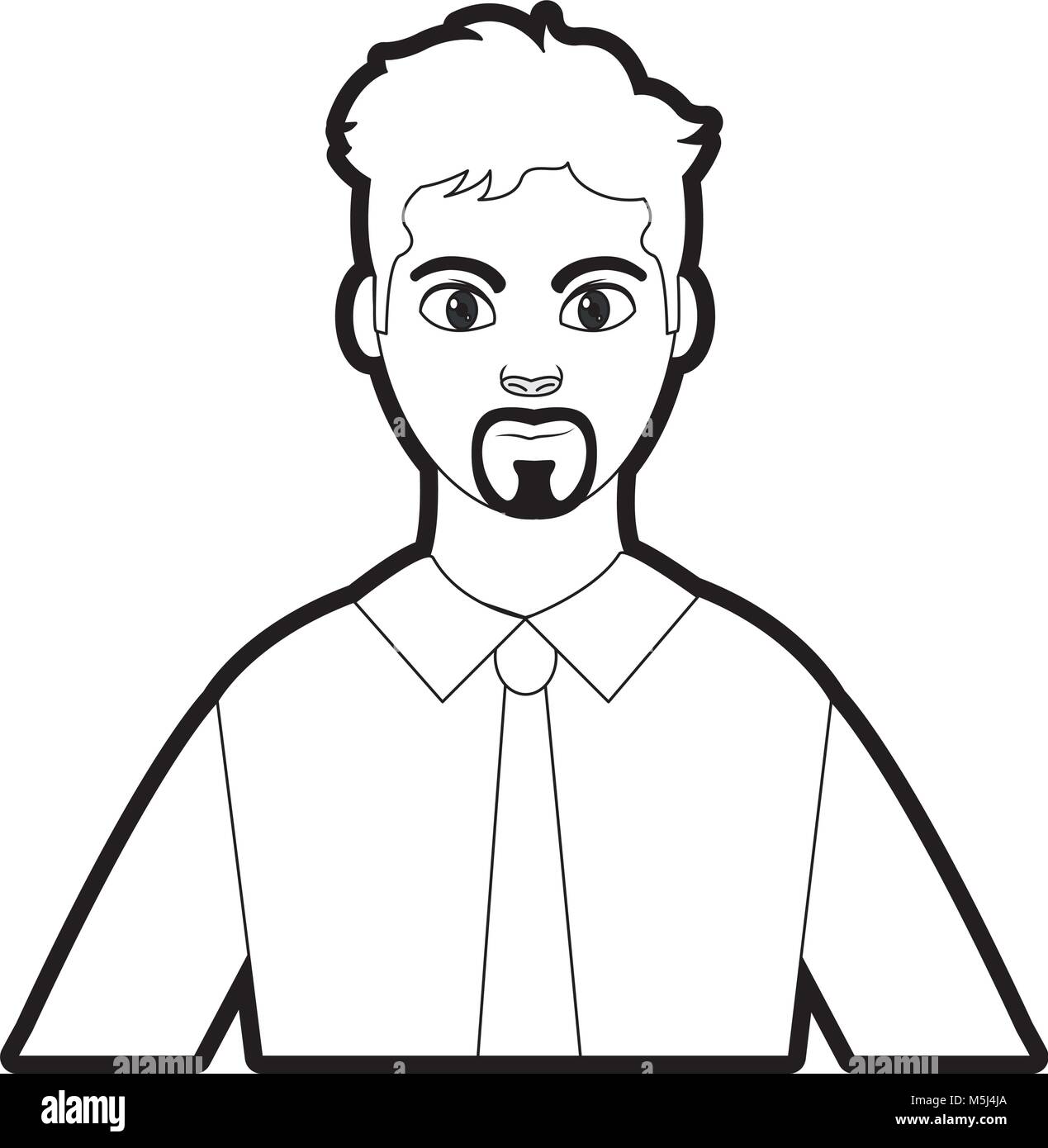 outline profile man with elegant shirt and hairstyle vector ...