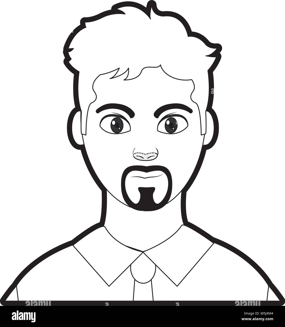 outline user man with elegant shirt and hair vector illustration Stock ...