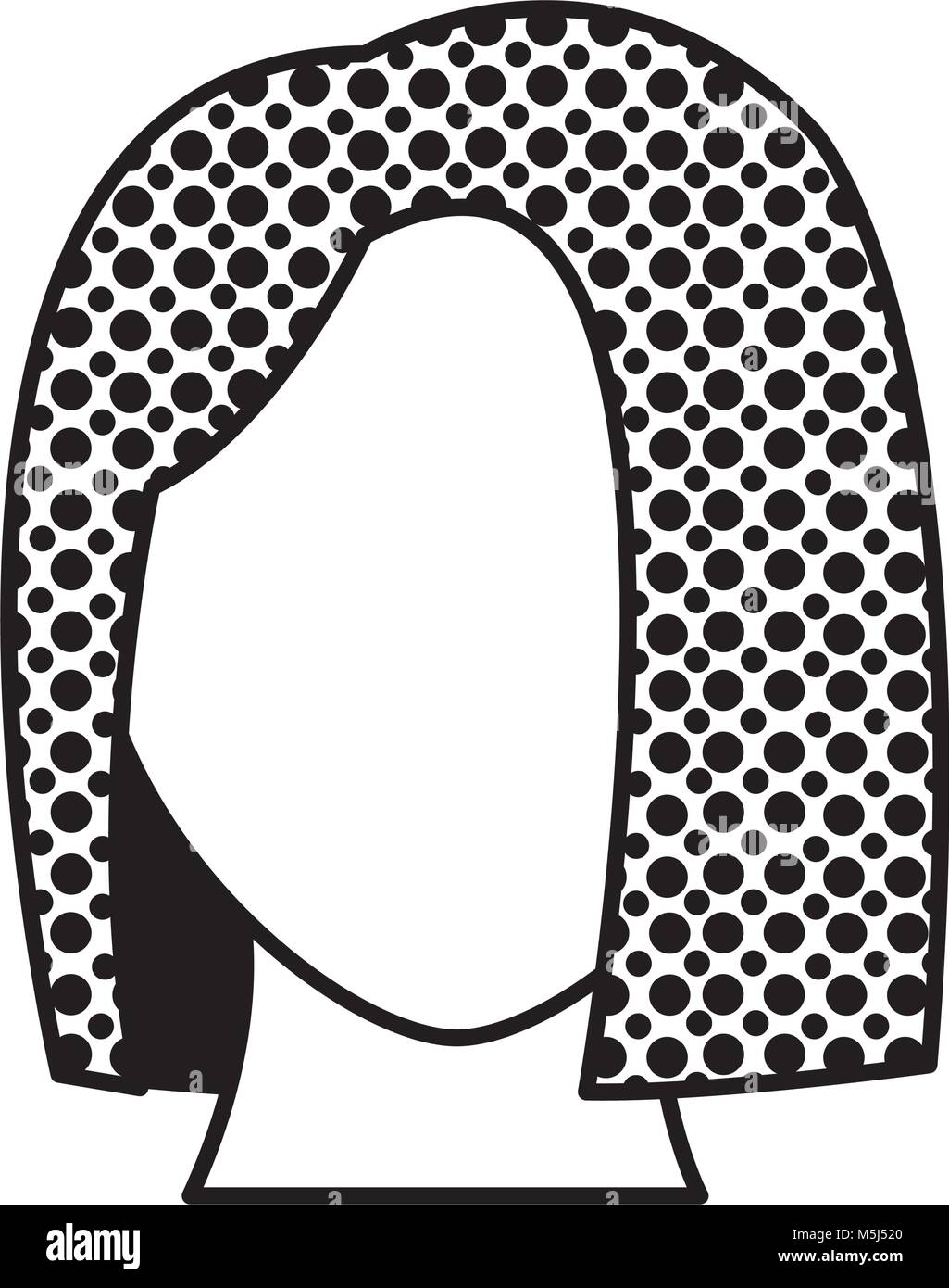 filling texture avatar woman head with default face vector illustration ...