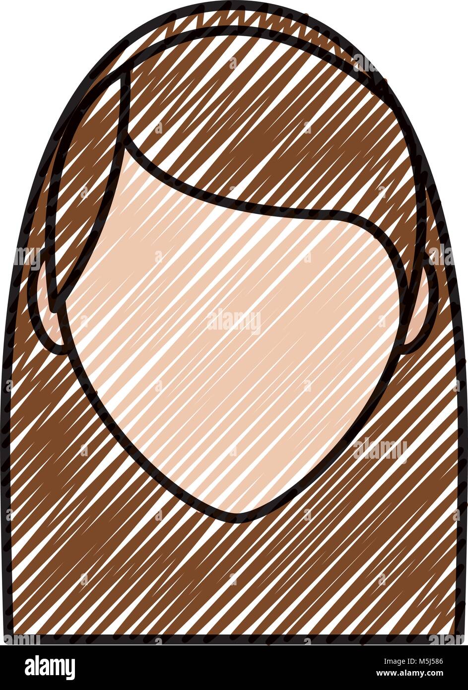 doodle avatar head woman with hairstyle and faceless vector ...