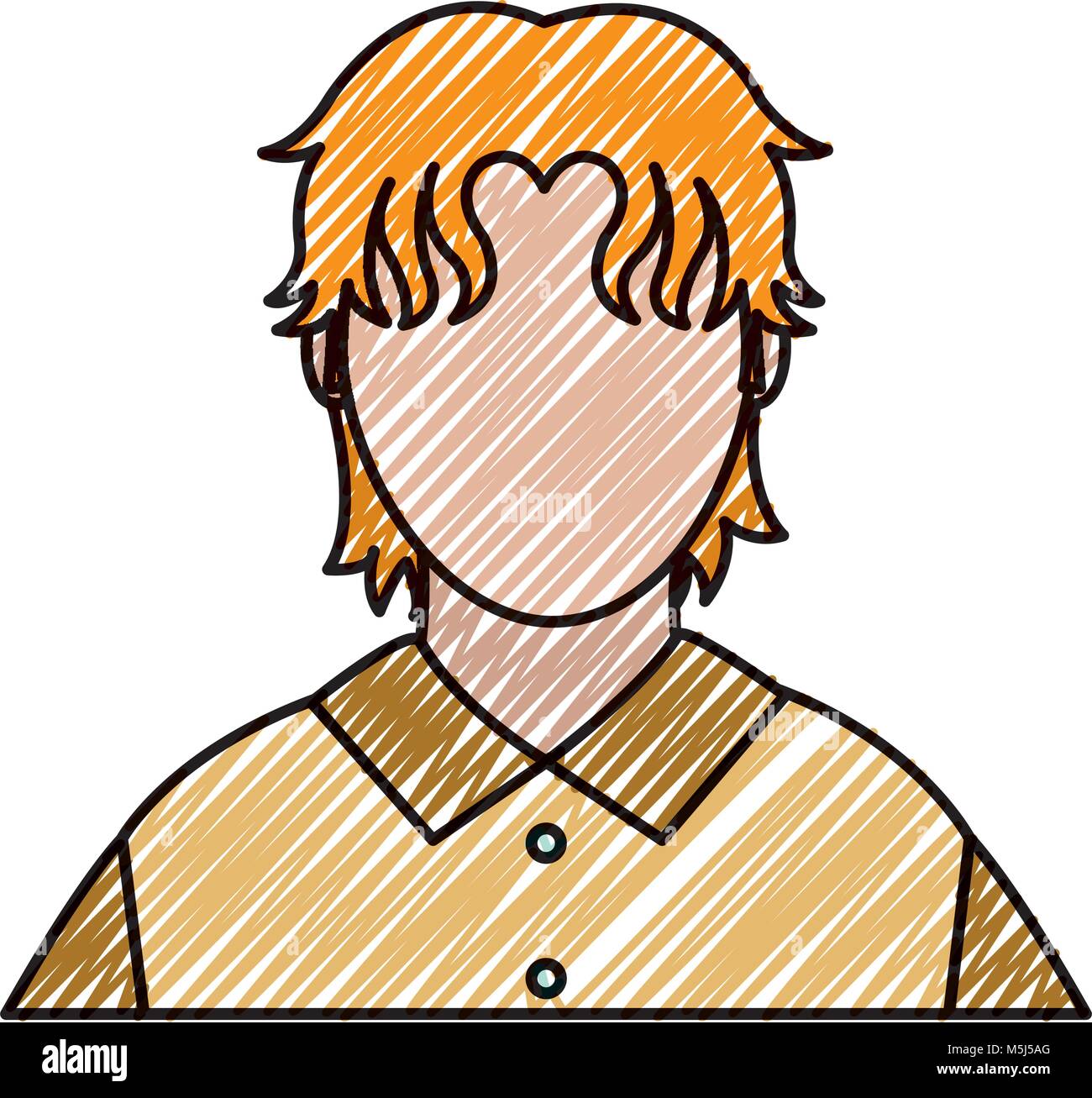 doodle avatar man with default face and shirt vector illustration Stock ...