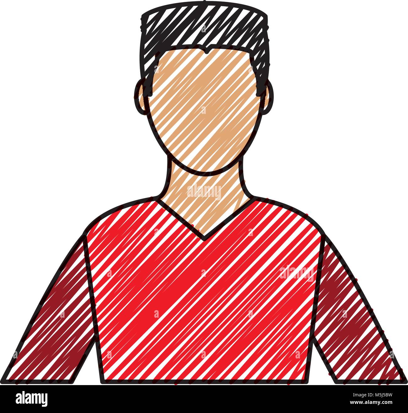 doodle avatar man with hairstyle design and shirt vector illustration ...
