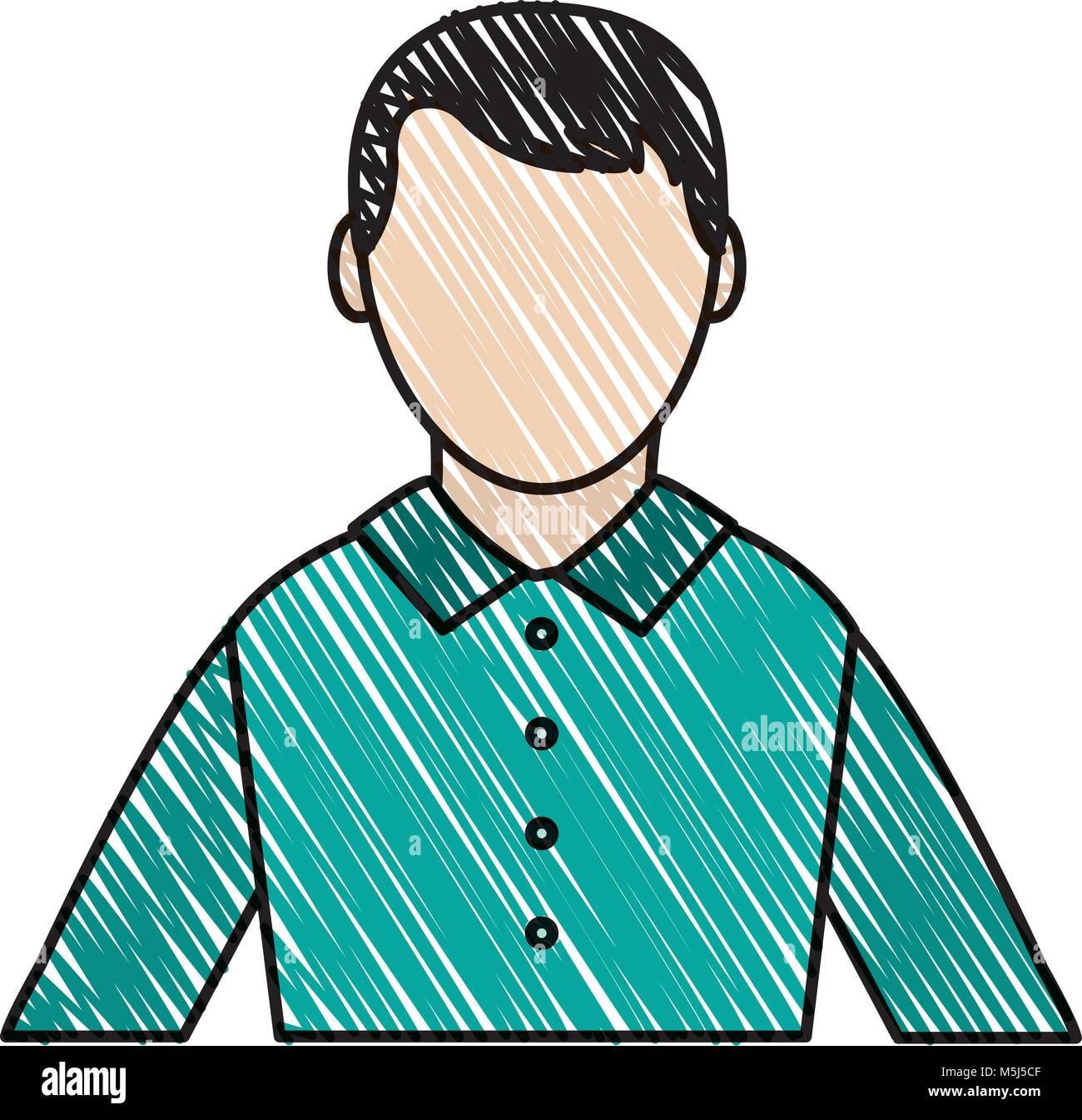 doodle profile elegant man with shirt and hairstyle vector illustration ...