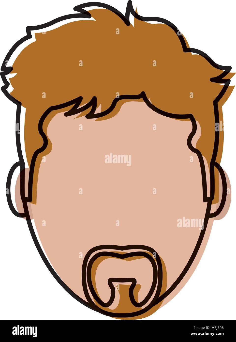 colorful avatar man head with default face vector illustration Stock ...