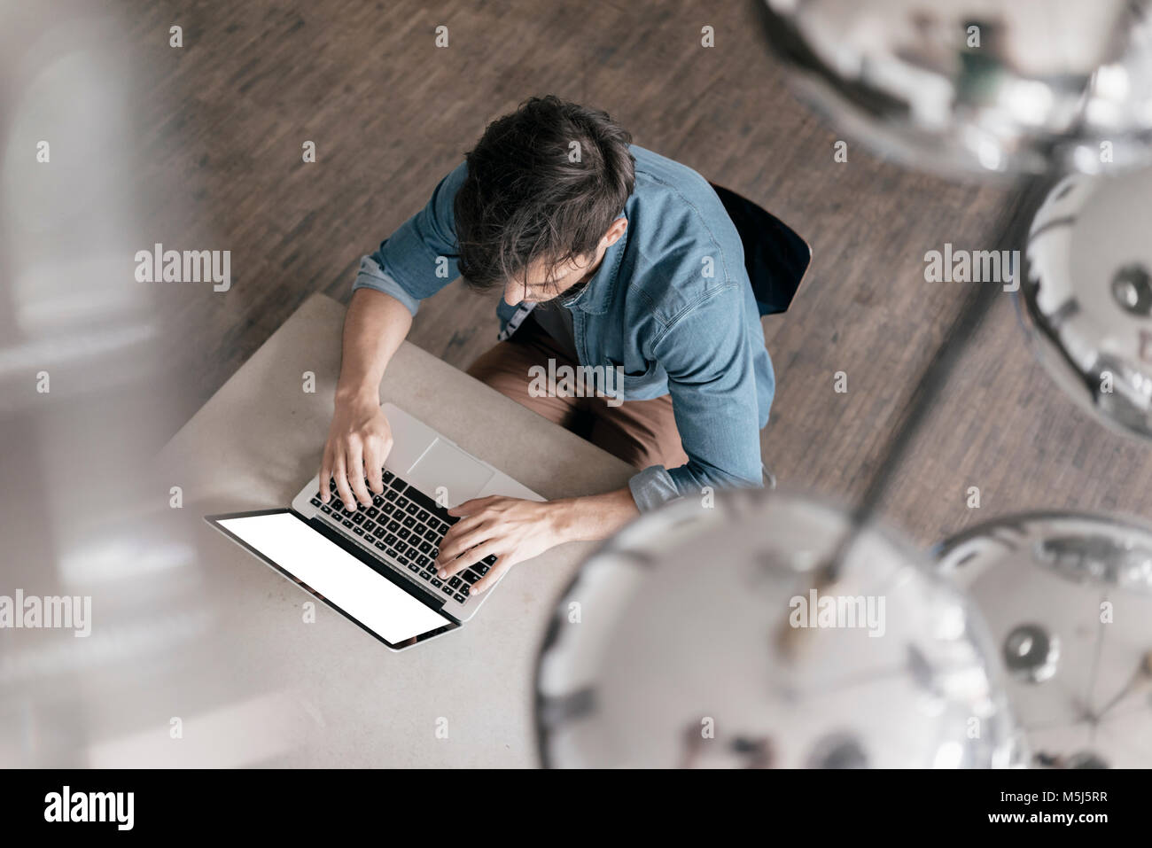 Laptop top view hi-res stock photography and images - Alamy