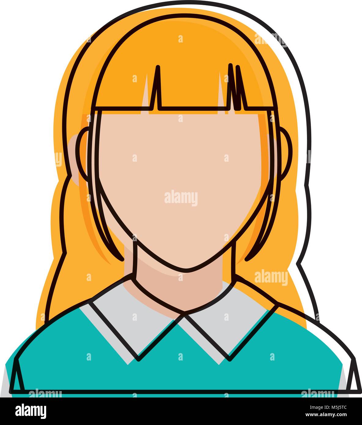 colorful avatar woman with default face and blouse vector illustration ...
