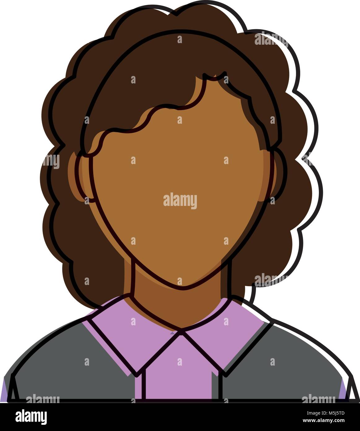 colorful avatar woman with blouse and default face vector illustration ...